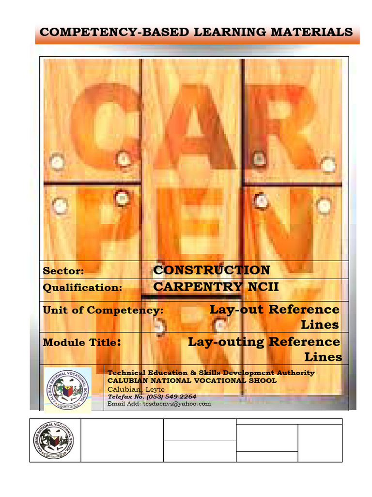 Carpentry NCII Training Guide | PDF | Vocational Education