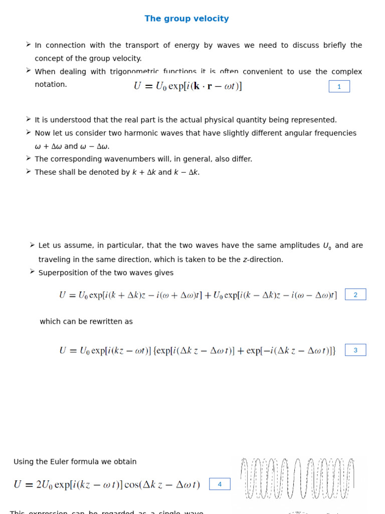 Understanding Group Velocity in Waves | PDF