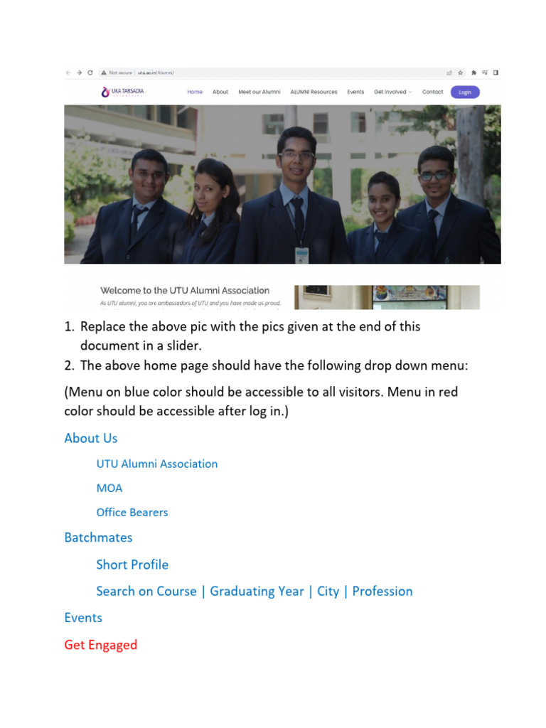 UTU Alumni Portal Features Guide | PDF