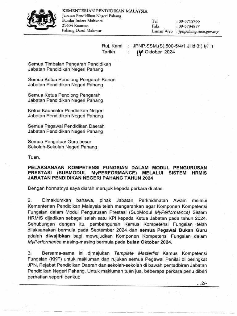 Surat Pelaksanaan KKF | PDF