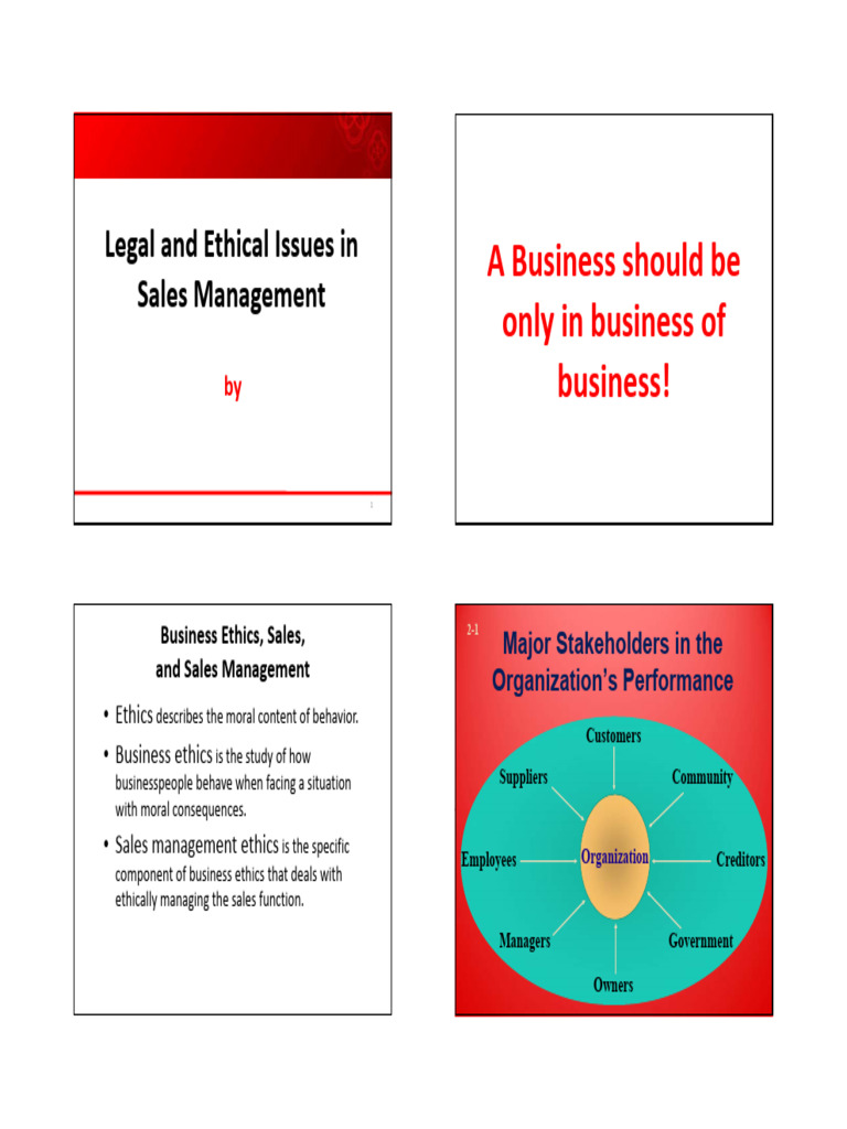 12-Legal and Ethical Issues in Sales Management | PDF | Sales ...