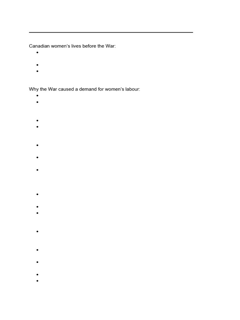 The Lives of Canadian Women in The First World War | PDF | Manitoba ...