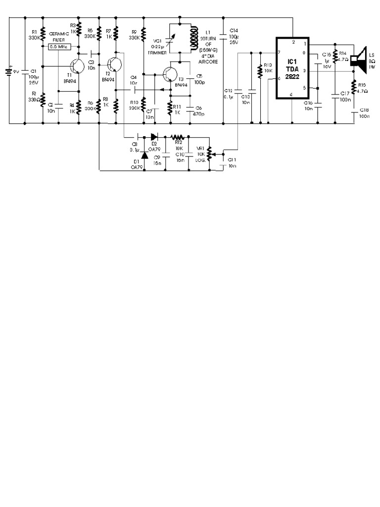 Schematic for Metal Detector Circuit | PDF