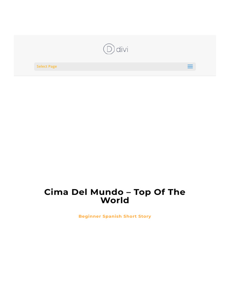 Top Of The World - Beginner Spanish Short Story | Snappy Spanish2 | PDF