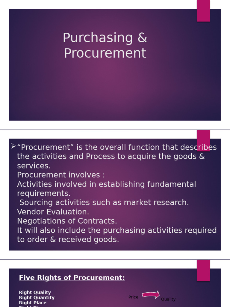 Purchasing & Procurement | PDF