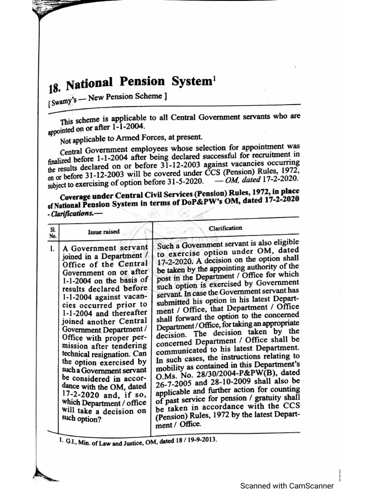 National Pension Scheme | PDF