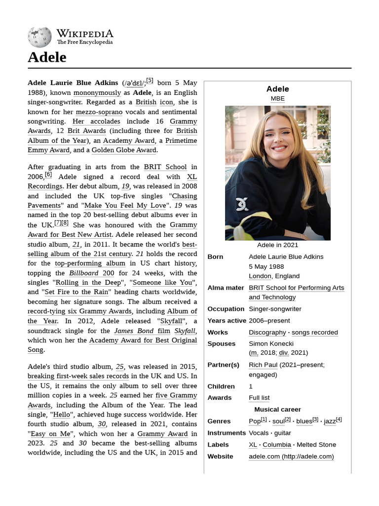 Adele | PDF | Adele | Music Industry