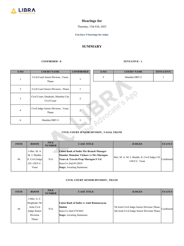 Hearings - 13-Feb-2025 | PDF | Graphical User Interfaces