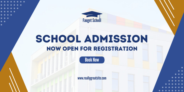 Blue Modern School Admission Banner | PDF