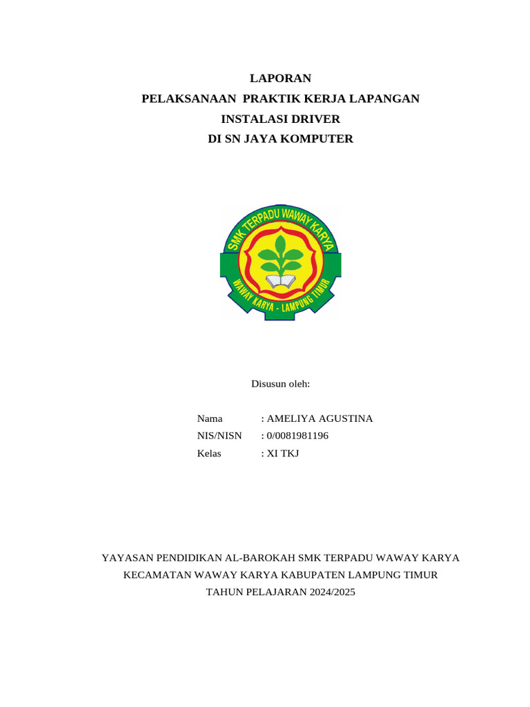 Laporan PKL Instalasi Driver Laptop | PDF