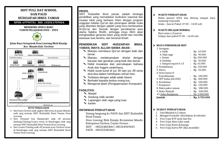 Brosur PPDB Sdit Hiy 2022-2023 | PDF