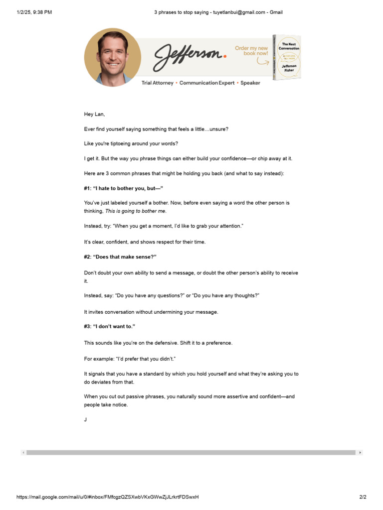 3 Phrases To Stop Saying | PDF
