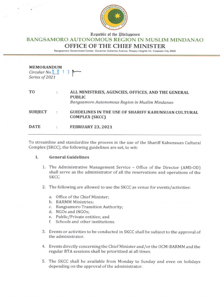 Memo Circular No. 0013 S. 2021 | PDF