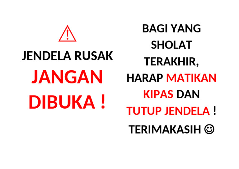 Jendela Rusak Jangan Dibuka | PDF