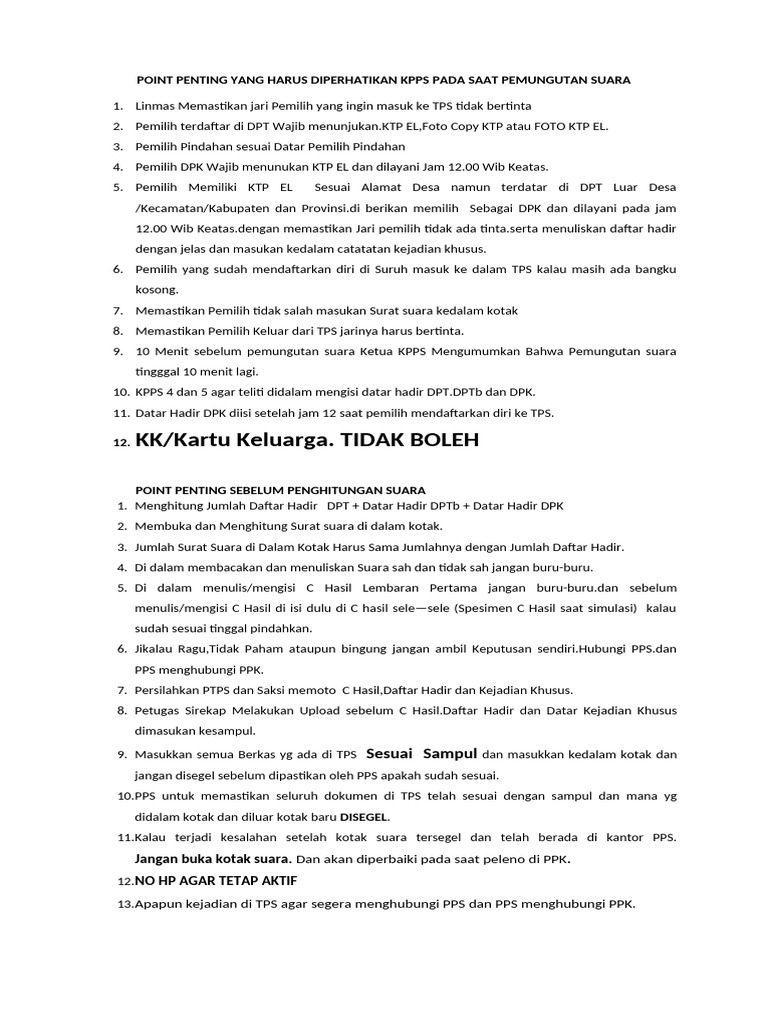Point Penting Di Tps | PDF