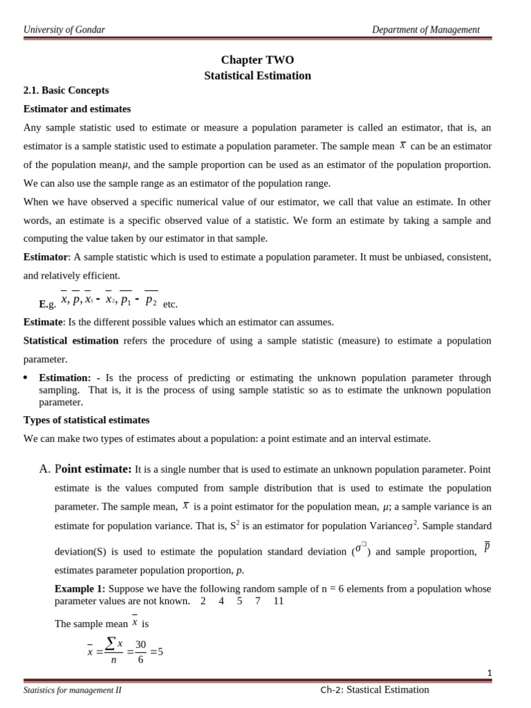 stat2 chapter 2-1 | PDF | Estimator | Confidence Interval