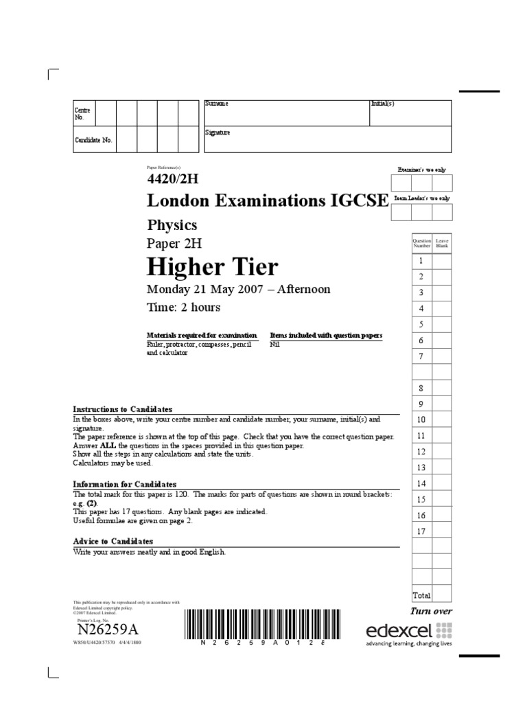 2007 iGCSE Physics Written Paper Question Paper | PDF | Radioactive ...