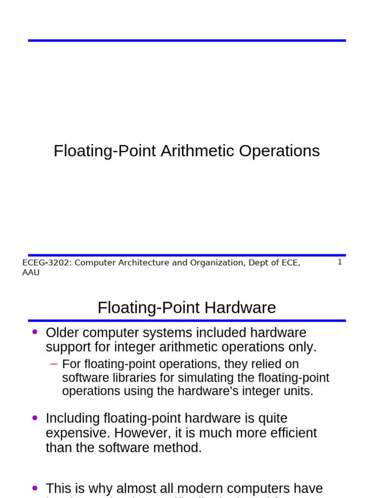 104596_Floating-Point Arithmetic Operations(Aligning the Mantissas ...