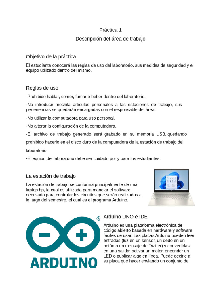 Guía de Uso del Laboratorio Arduino | PDF | Arduino | Ingenieria Eléctrica