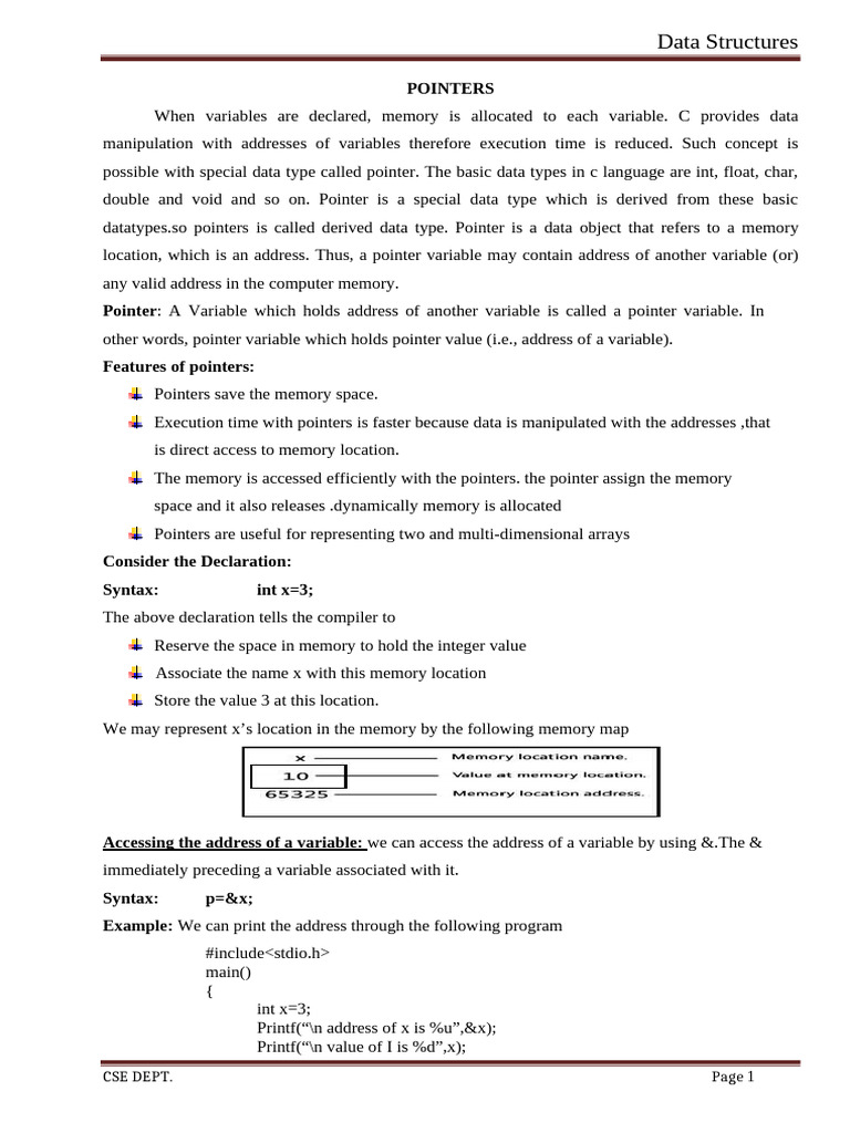UNIT-1 | PDF | Pointer (Computer Programming) | Variable (Computer Science) UNIT-1 | PDF | Pointer (Computer Programming) | Variable (Computer Science)