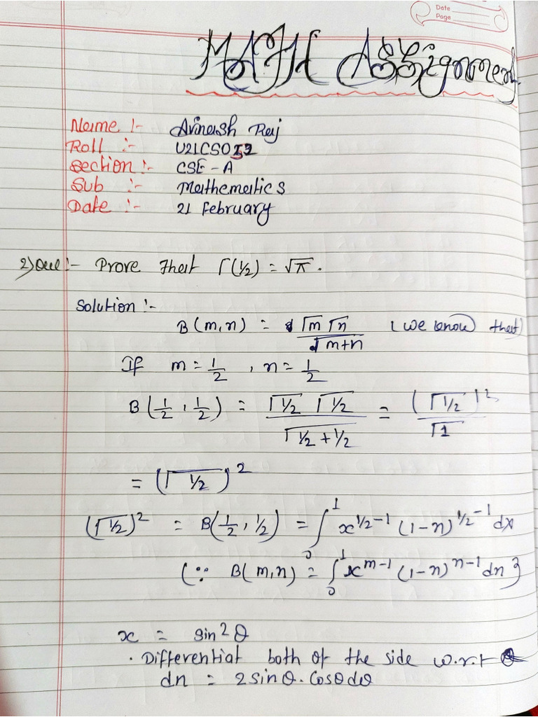 Avinash Raj Assignment Math | PDF