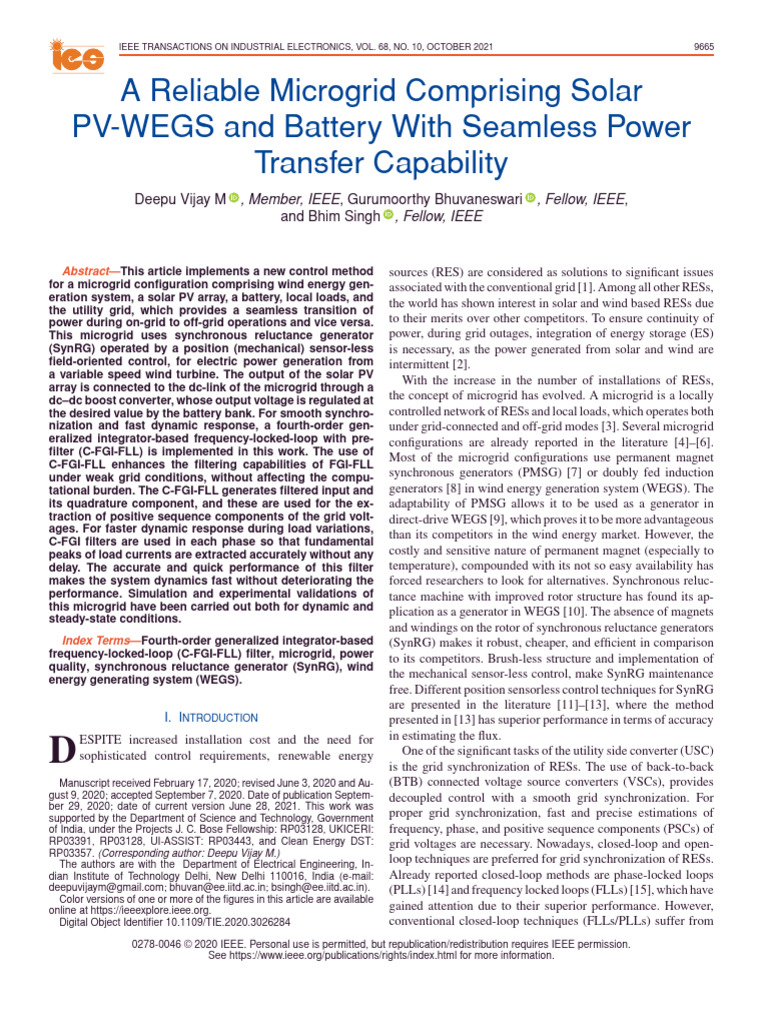 Reliable Microgrid with Solar and Wind Integration | PDF | Power ...