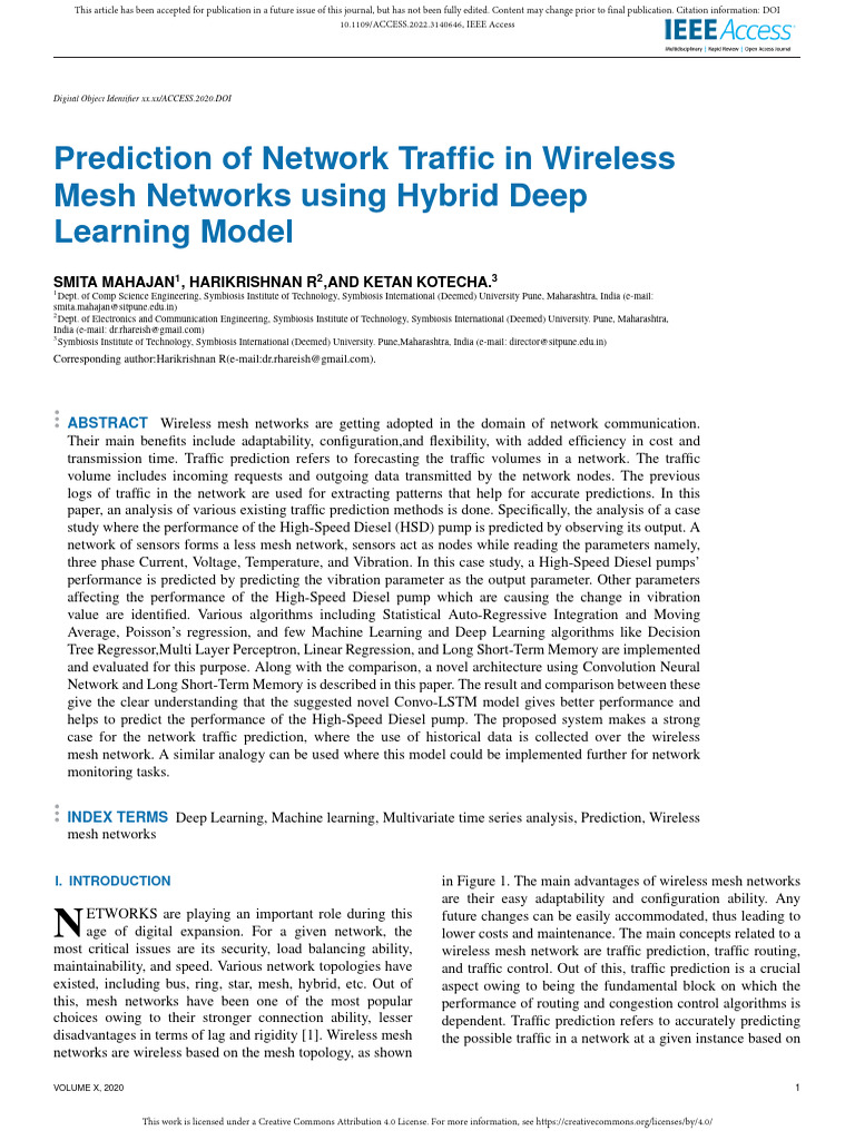 Hybrid Deep Learning for Network Traffic Prediction | PDF | Internet Of ...