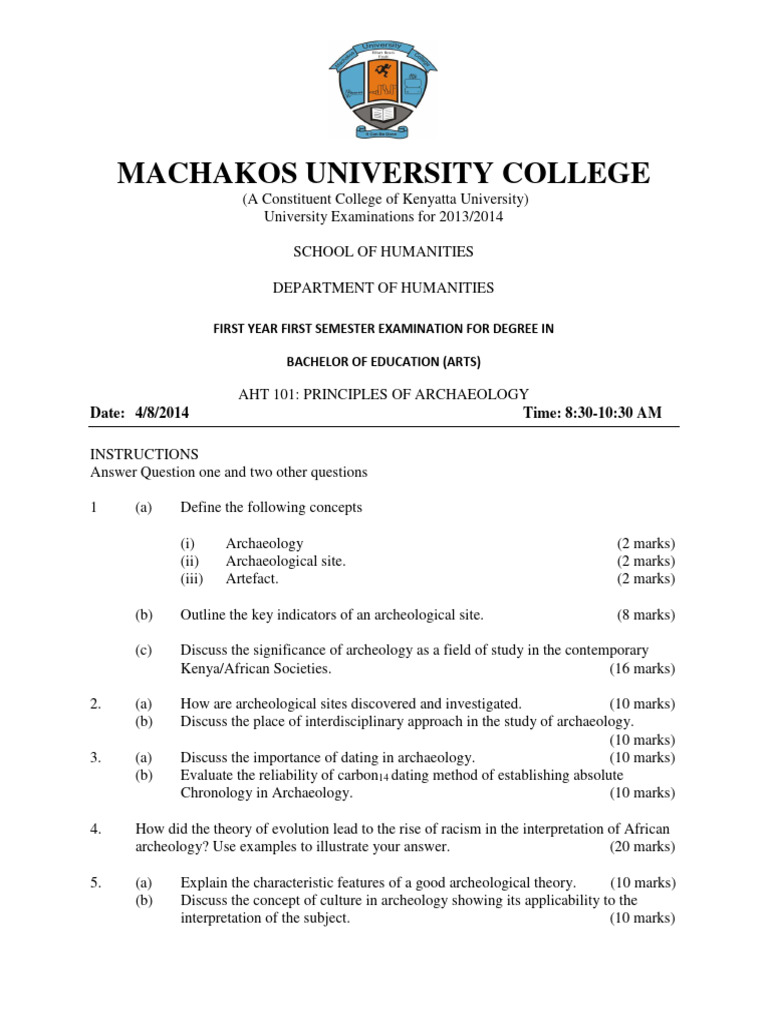 Aht 101 Principles of Archaeology | PDF