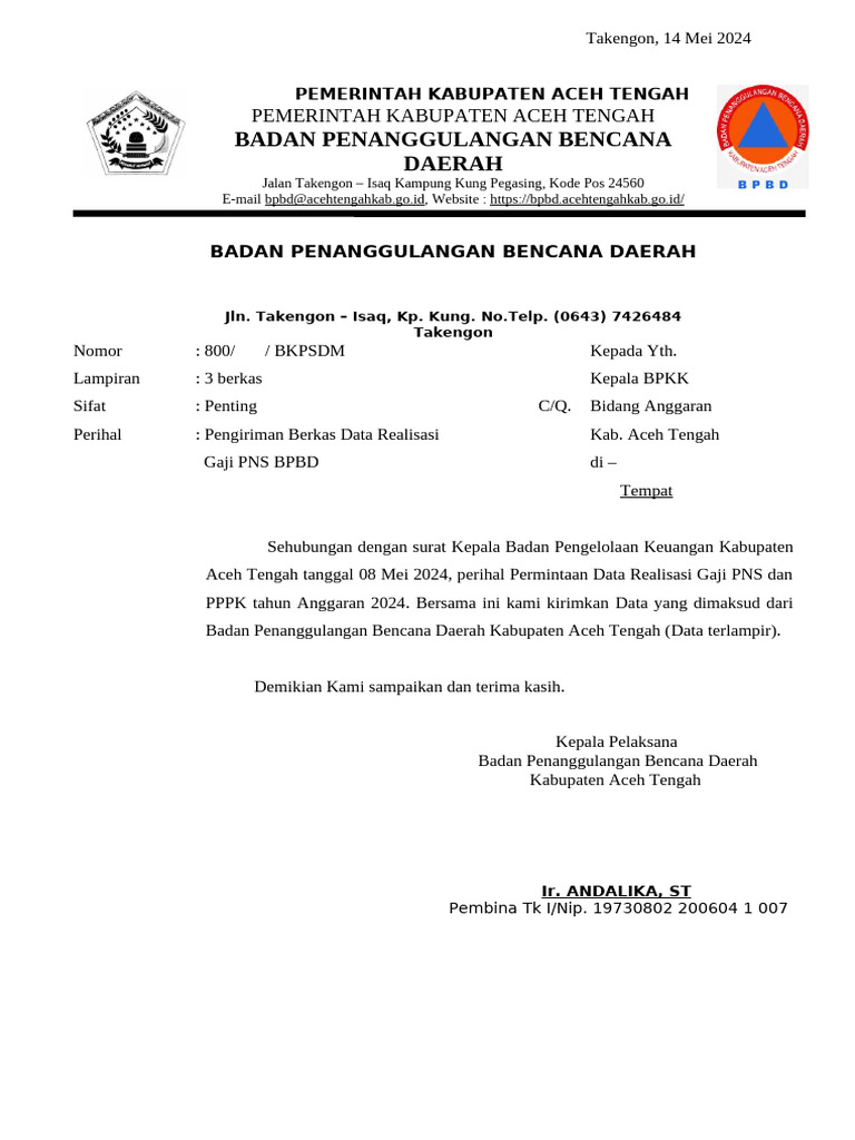 Contoh surat pengantar KP | PDF