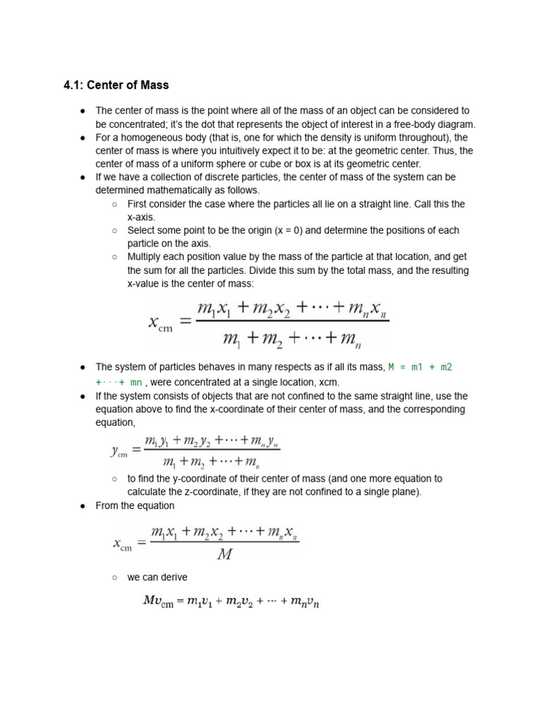 AP Physics C - Mechanics - Unit 4 | PDF | Collision | Momentum