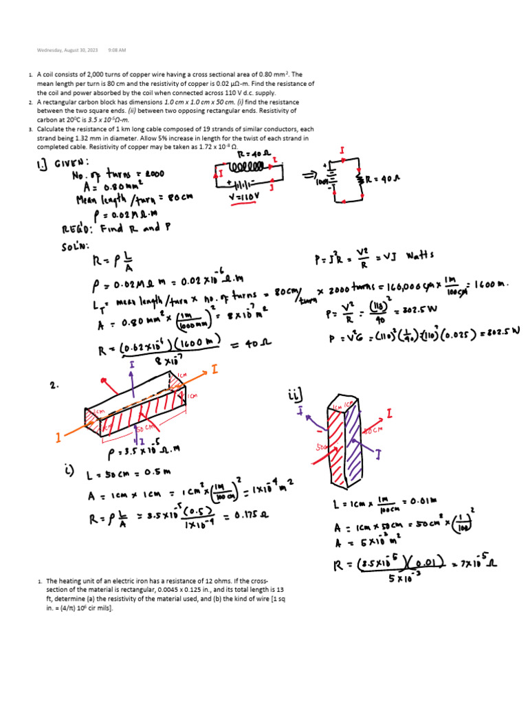 Solved Problems in Ckts 1 (23-24) | PDF