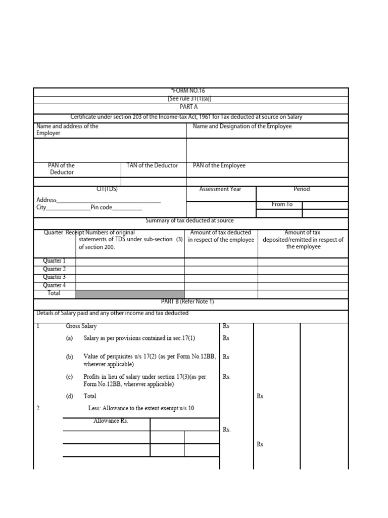 form16 | PDF | Taxes | Government Finances