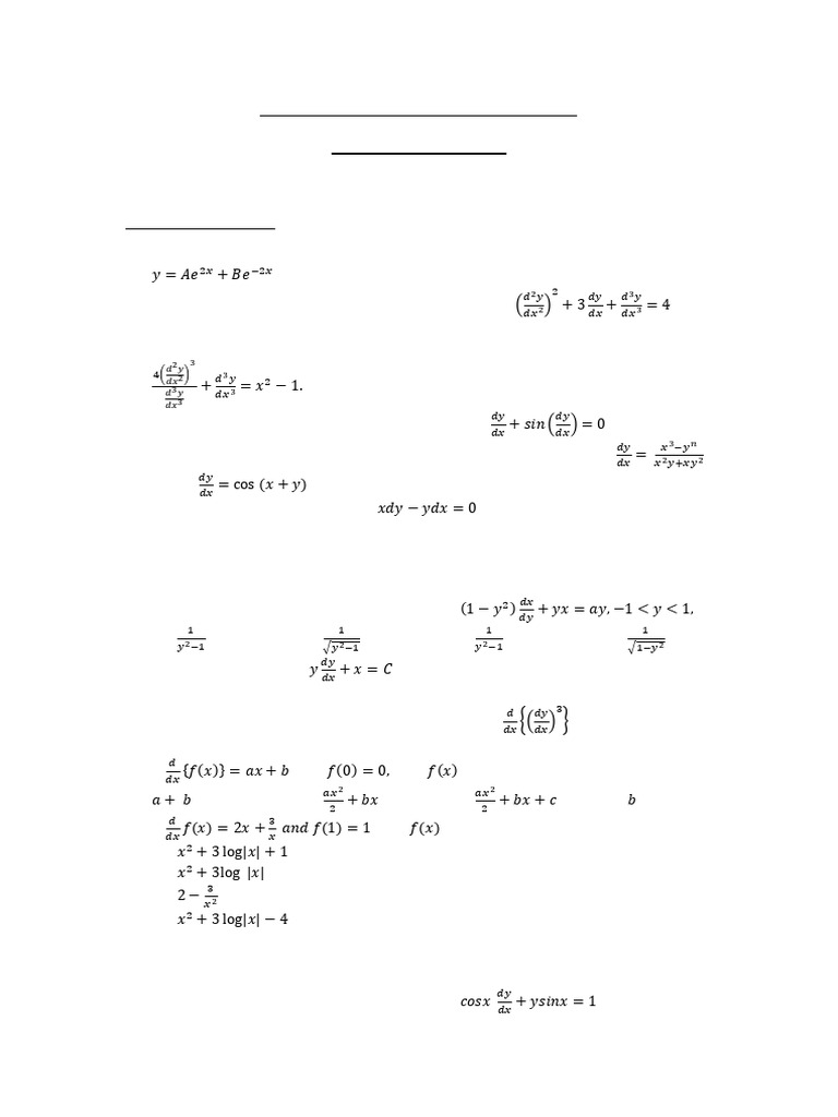 Assignment Differential Equations-2024-25 | PDF | Equations | Geometric Shapes