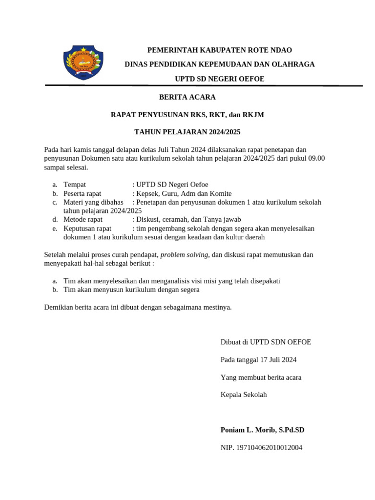 Berita Acara Dok1 | PDF