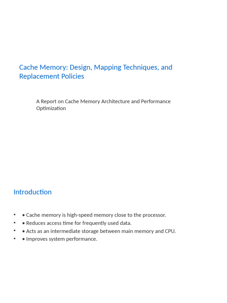 Cache Memory Report Updated | PDF