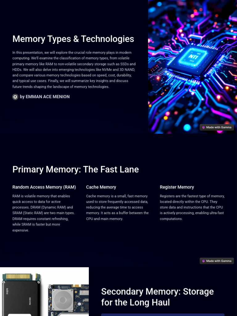 Memory Types and Technologies | PDF | Computer Data Storage | Random ...