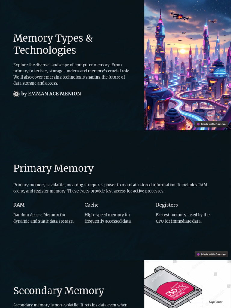 Memory Types and Technologies | PDF | Computer Data Storage | Solid State Drive