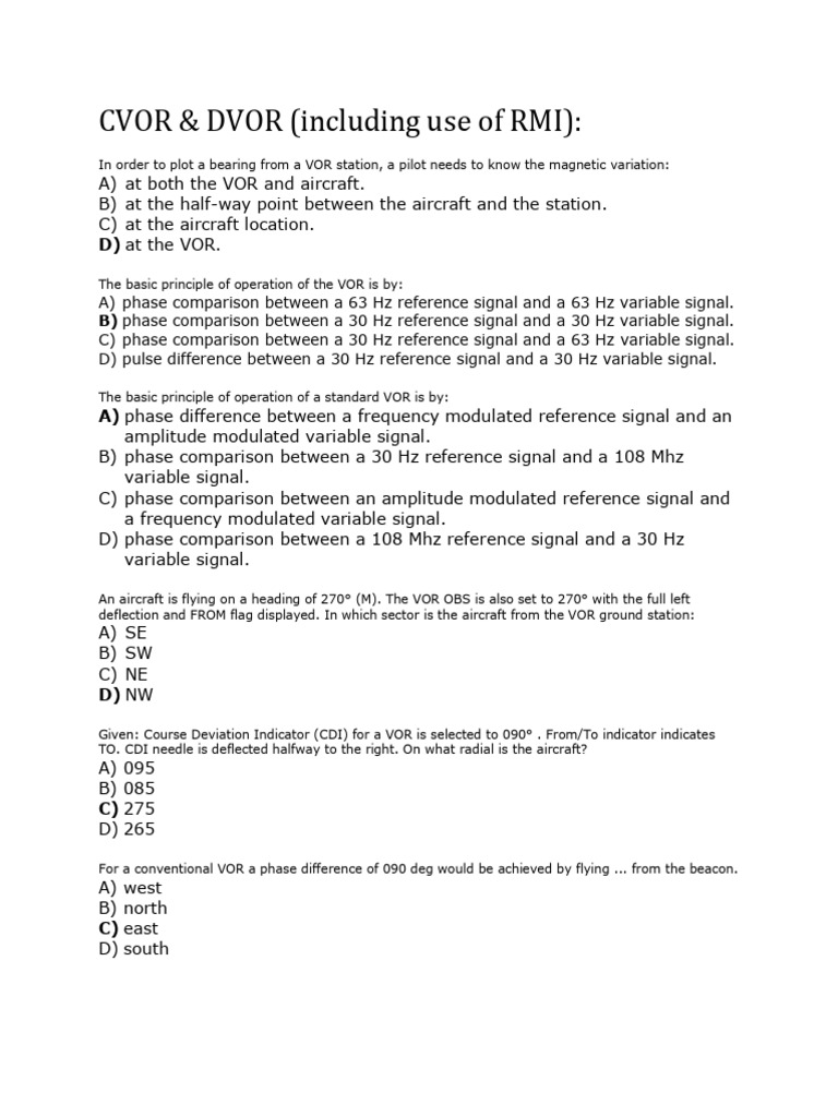 VOR & DVOR Navigation Principles | PDF | Waves | Navigation