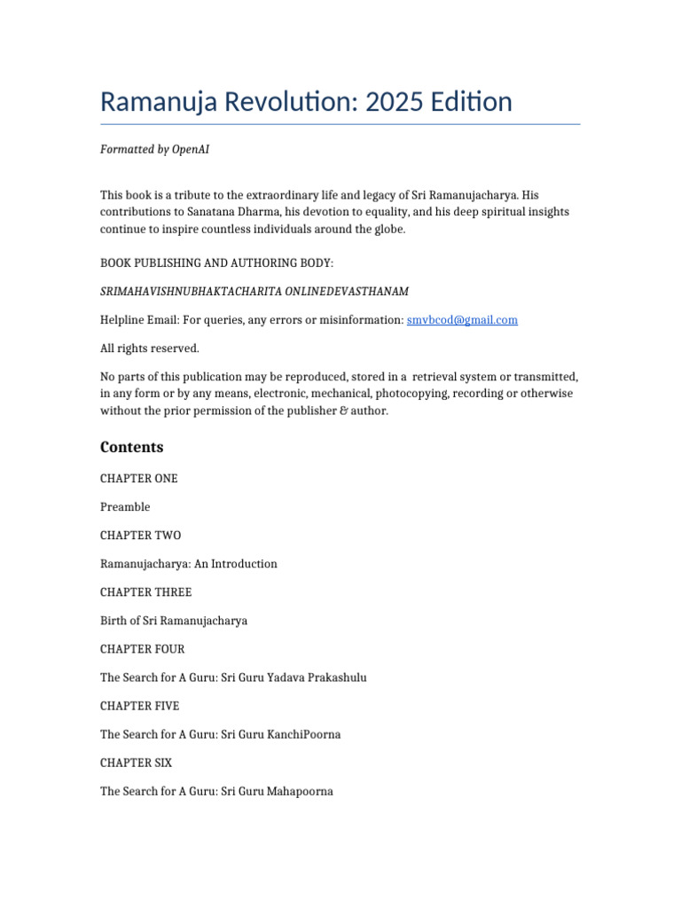 Ramanuja Revolution - 2025e | PDF | Vaishnavism | Vishnu