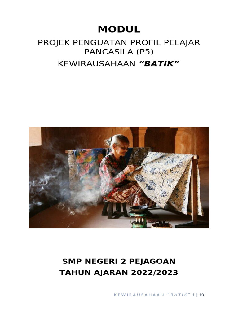 Modul Kewirausahaan Batik SMP | PDF