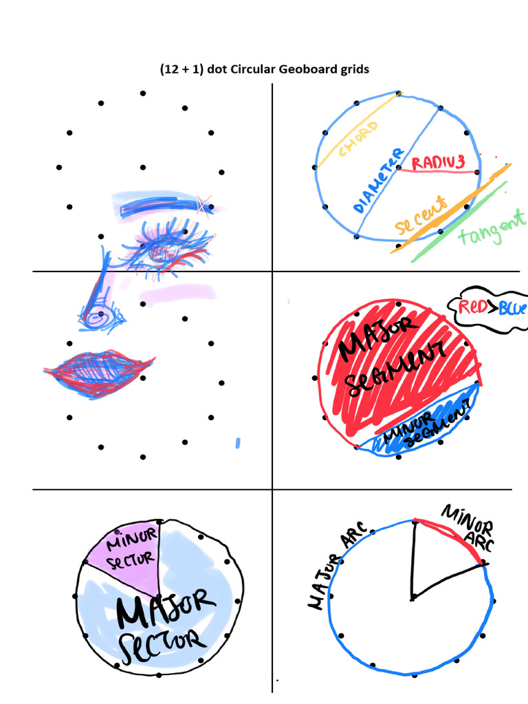 12 + 1 Dot Circular Geoboard Grids | PDF