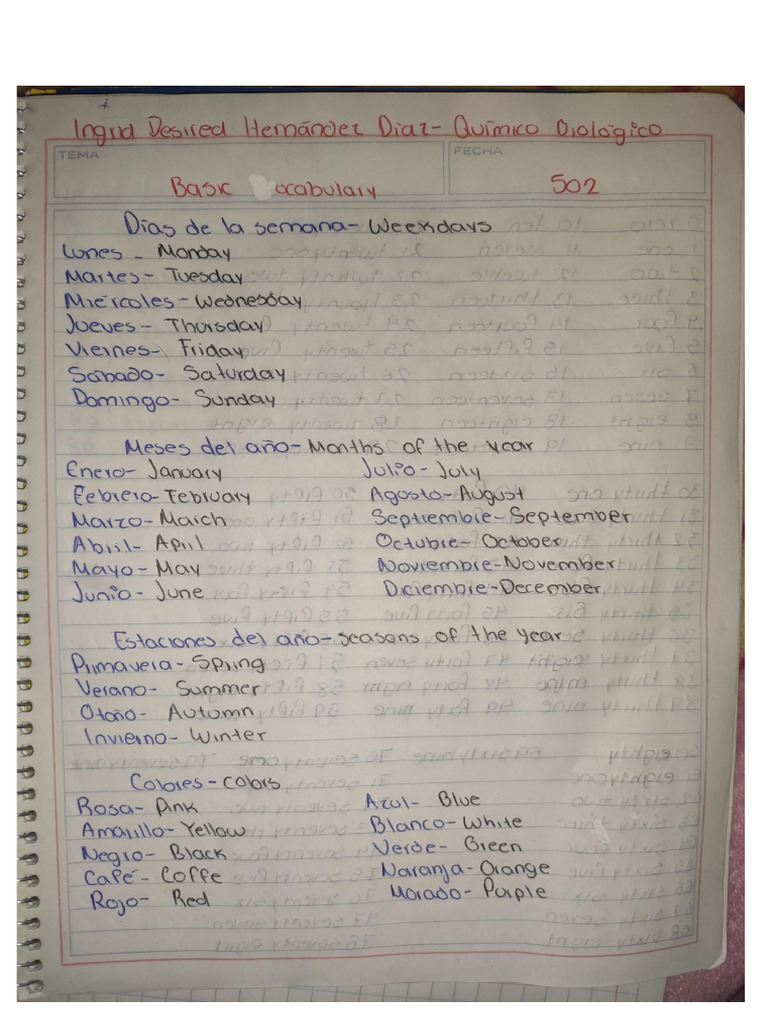 Basic Vocabulary | PDF