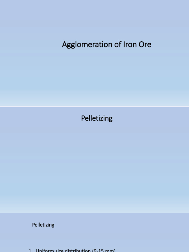 Agglomeration of Iron Ore (Part 2) | PDF | Materials | Secondary Sector ...