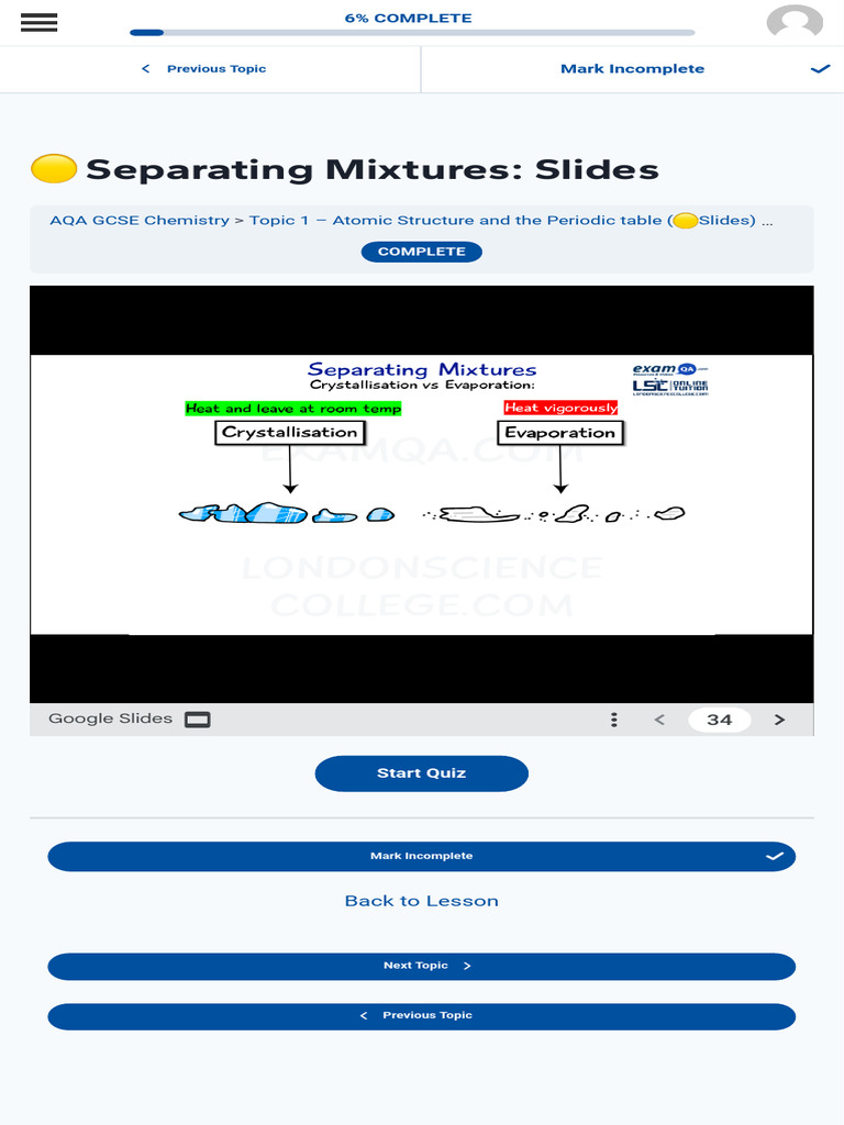 ? Separating Mixtures Slides - ExamQA 3 | PDF
