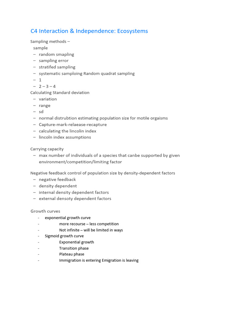 C4 Interaction & Independence: Ecosystems | PDF | Coral | Symbiosis
