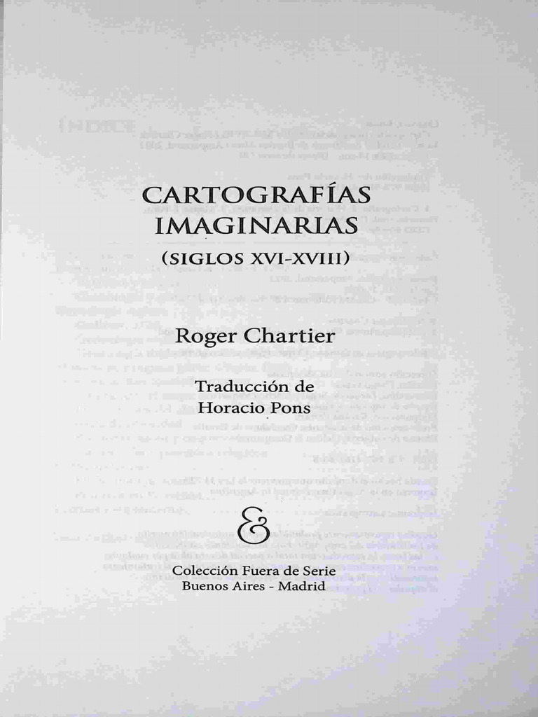 Roger Chartier - Cartografías Imaginarias | PDF