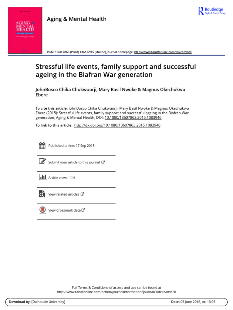 Stressful Life Events, Family Support and Successful Ageing | PDF ...