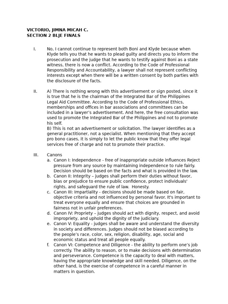 FINAL ETHICS | PDF | Lawyer | Public Law