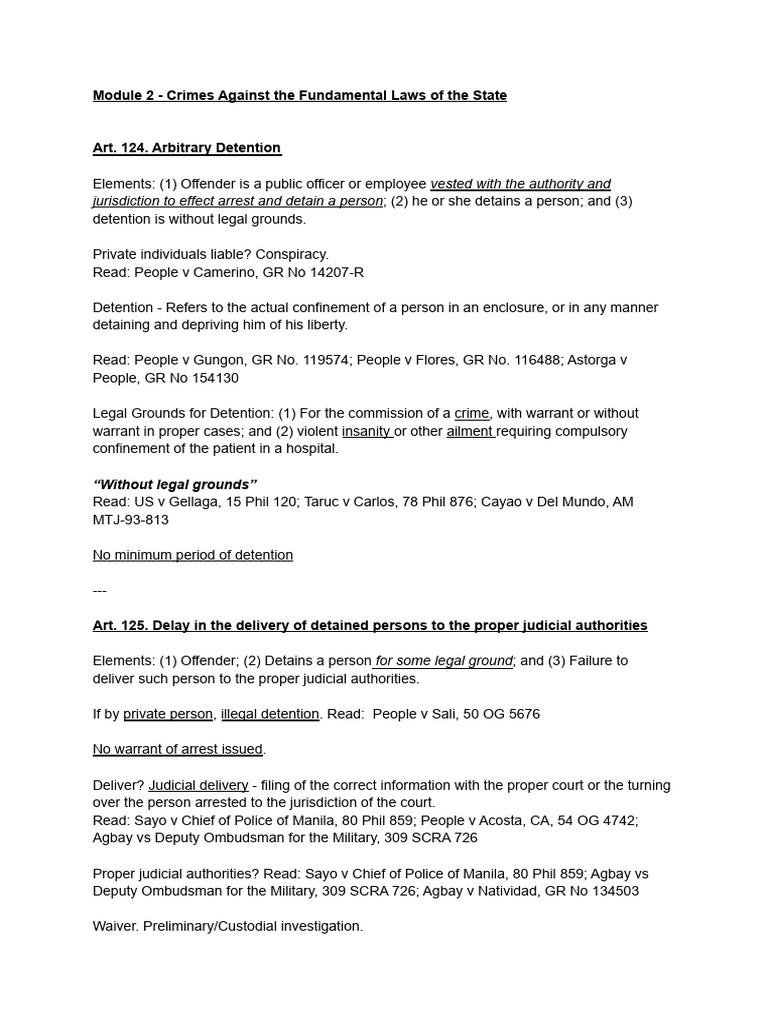 Legal Framework for Detention | PDF | Detention (Imprisonment) | Arrest ...