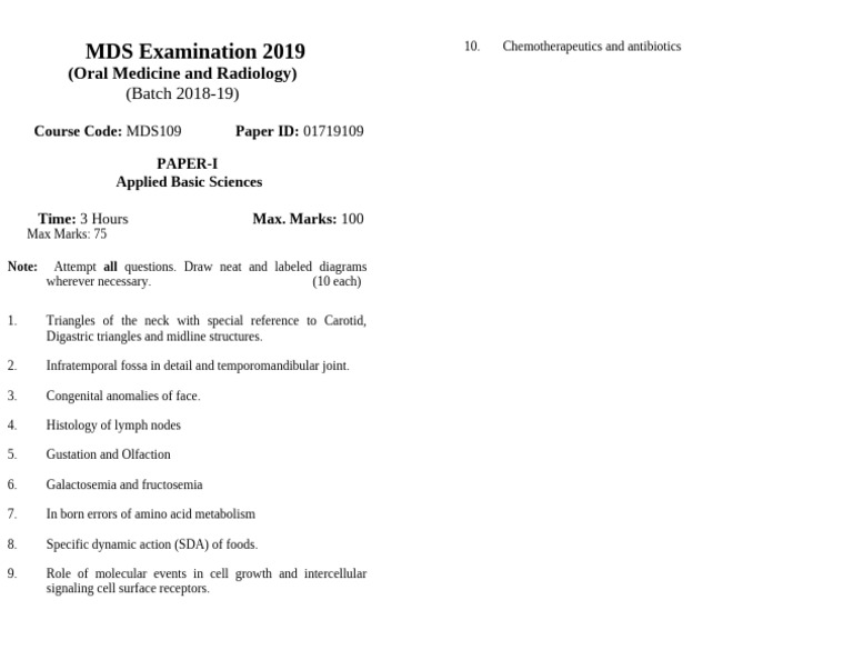 MDS 109 (2019) | PDF